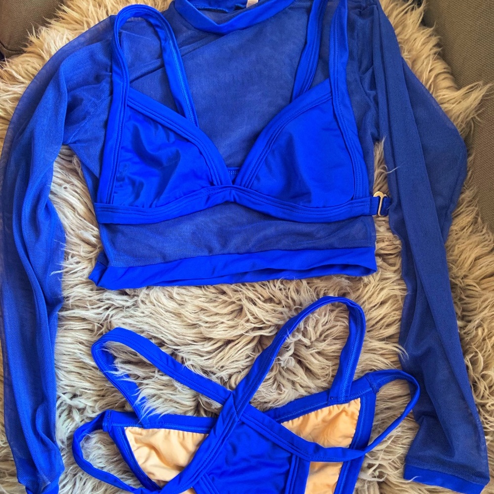 Blue Bikini With Mesh Top Gem